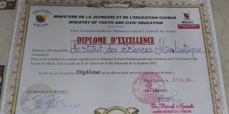 Diplôme d'Excellence et Attestation de participation remis à l'ISH